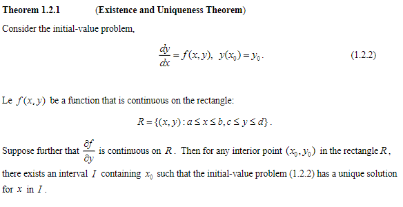 Solved Theorem 1.2.1 (Existence and Uniqueness Theorem) | Chegg.com