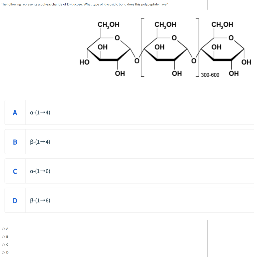 Solved The following represents a polysaccharide of | Chegg.com
