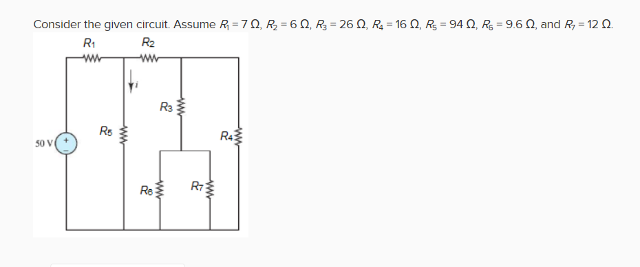 Solved Consider the given circuit. Assume R 7 , R2= 6 Q, R = | Chegg.com