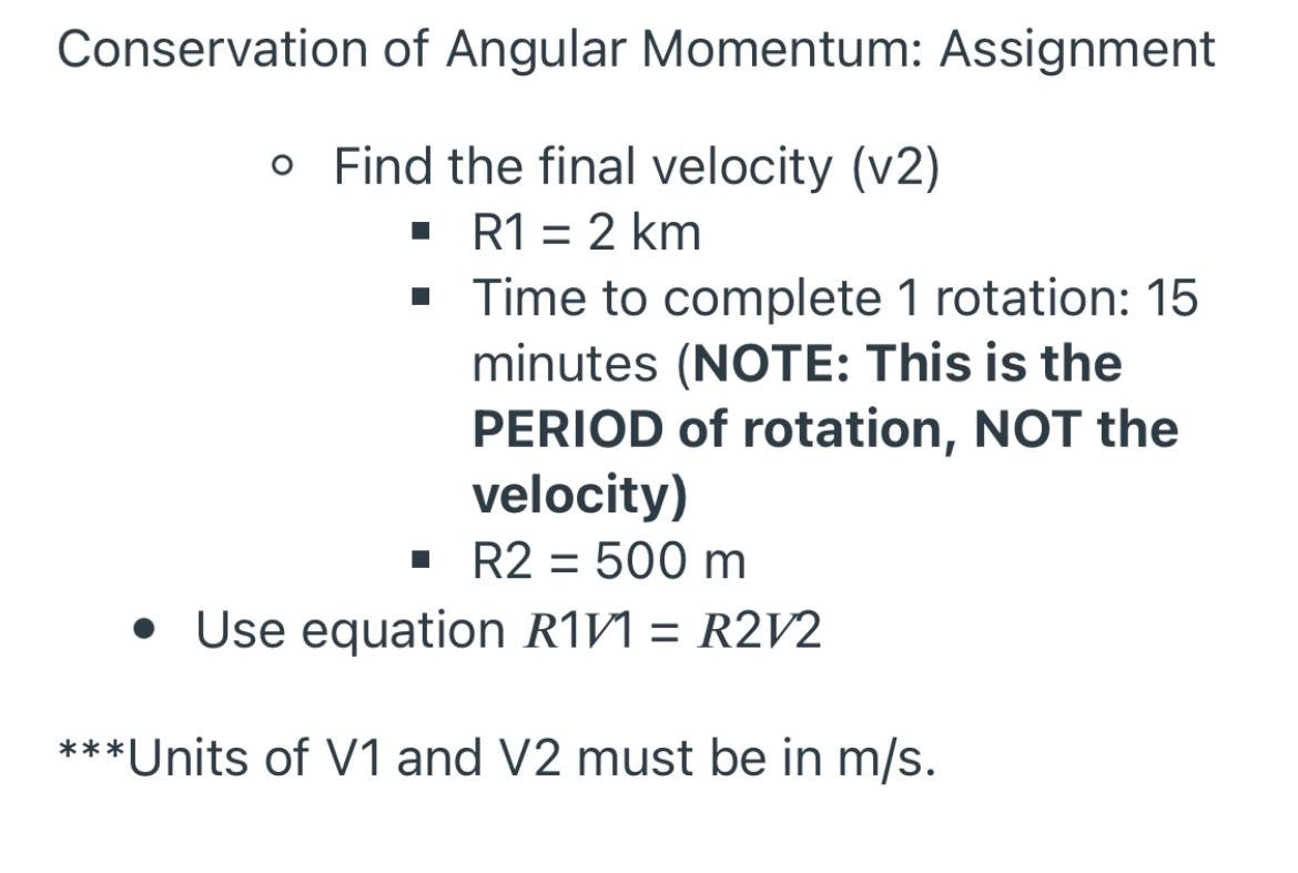 Solved Conservation of Angular Momentum: Assignment o Find | Chegg.com