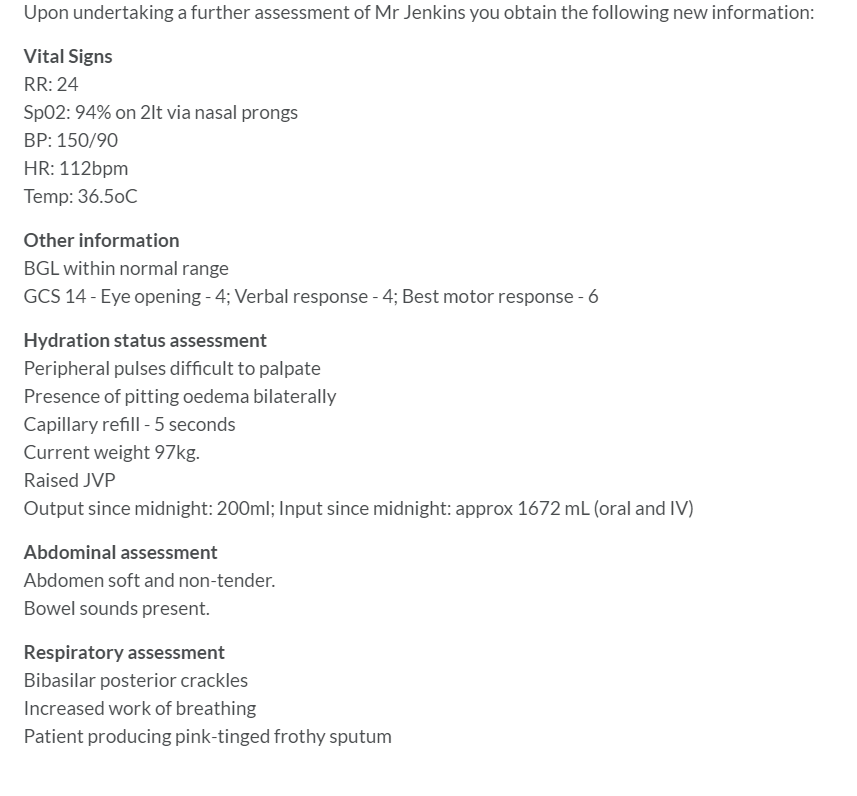 Solved 1. Clive weighted 95kg on first admission, but | Chegg.com