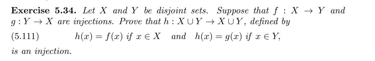Solved Exercise 5.34. ﻿Let x ﻿and Y be ﻿disjoint sets. | Chegg.com