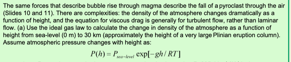 Solved The same forces that describe bubble rise through | Chegg.com
