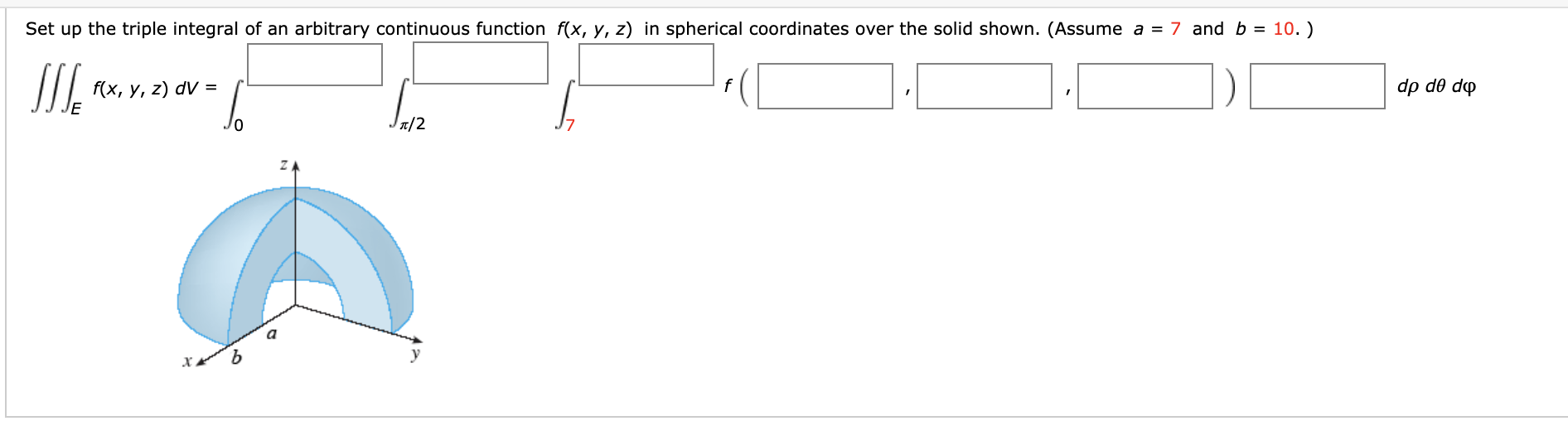 Solved Set up the triple integral of an arbitrary continuous | Chegg.com