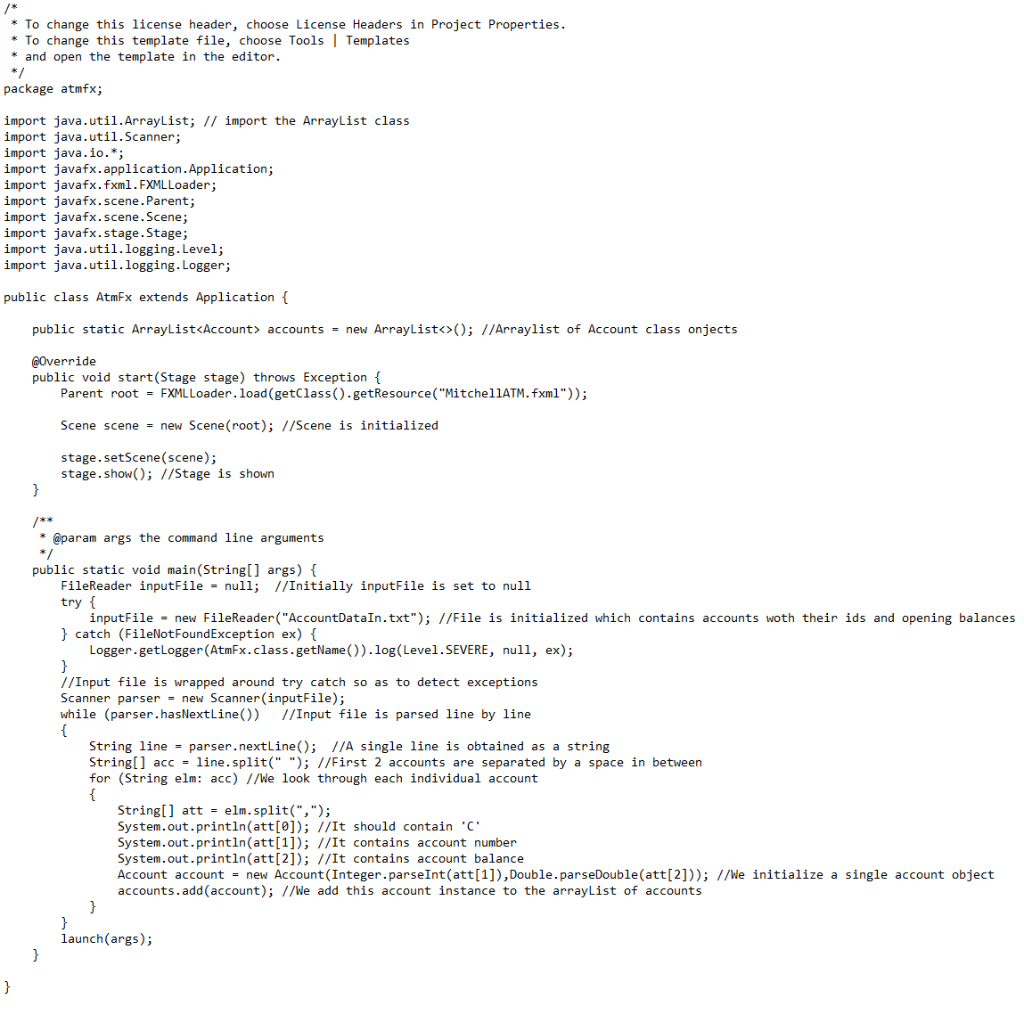Java Fx Fxml And Sql Database The Atm Uses Java Fxml