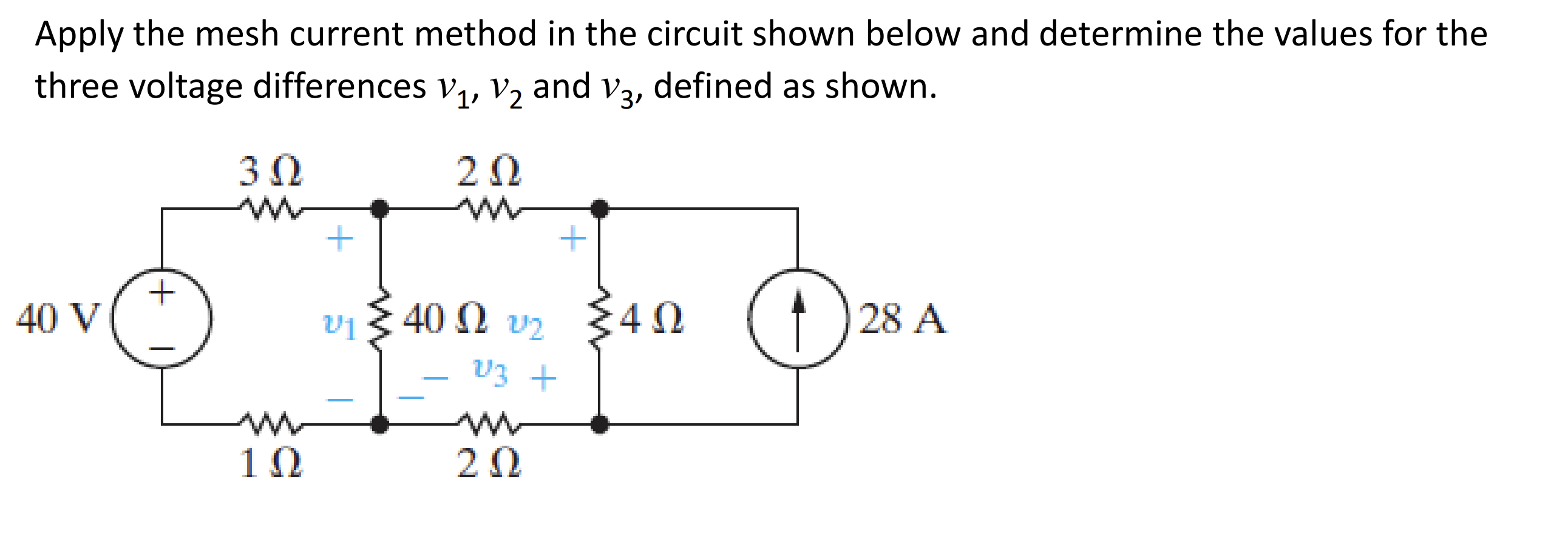 Solved Apply the mesh current method in the circuit shown | Chegg.com