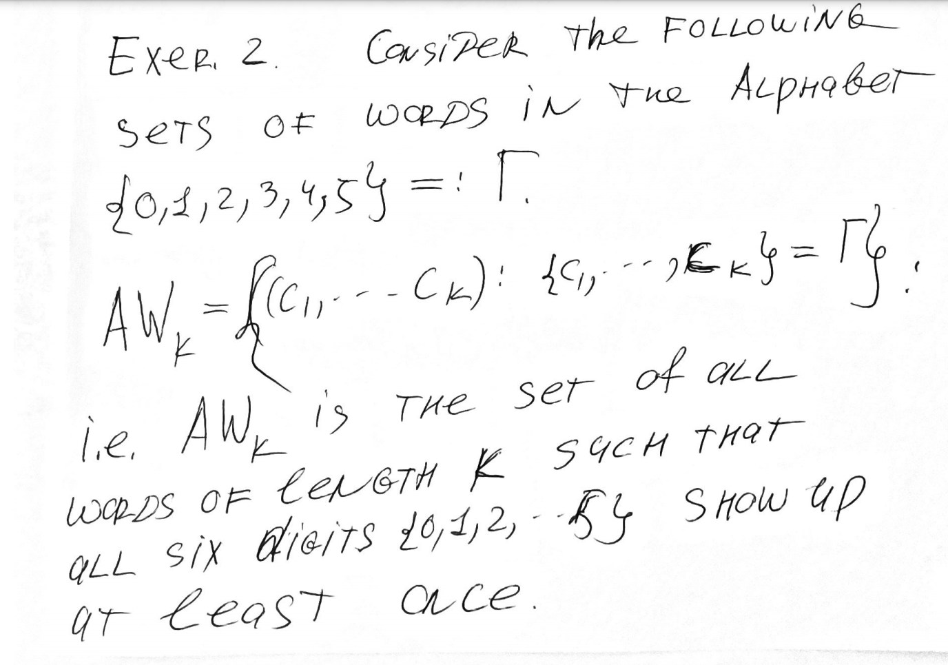 Solved iWhat is the cardinality of AWk (means the number of | Chegg.com