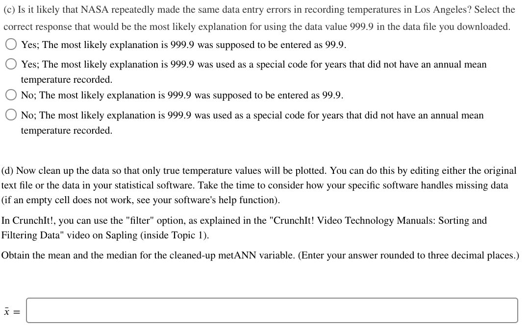 NASA's Goddard Institute for Space Studies (GISS) | Chegg.com