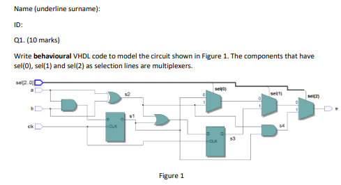 Solved Name (underline surname): ID: Q1. (10 marks) Write | Chegg.com