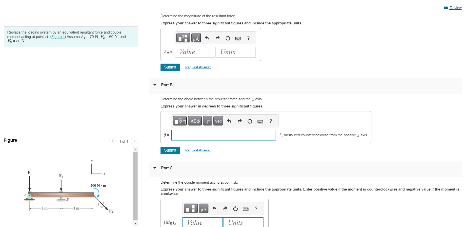 Solved Determine the magnitude of the resultant force. | Chegg.com