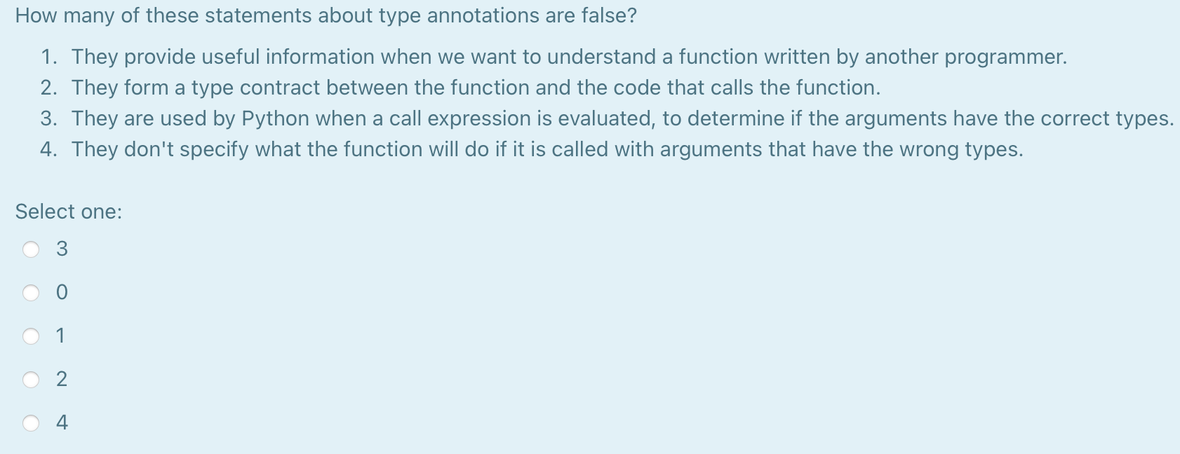 Solved How many of these statements about type annotations | Chegg.com