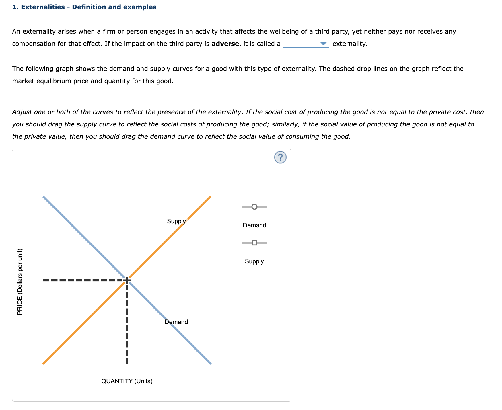 Solved 1. Externalities - Definition and examples An | Chegg.com