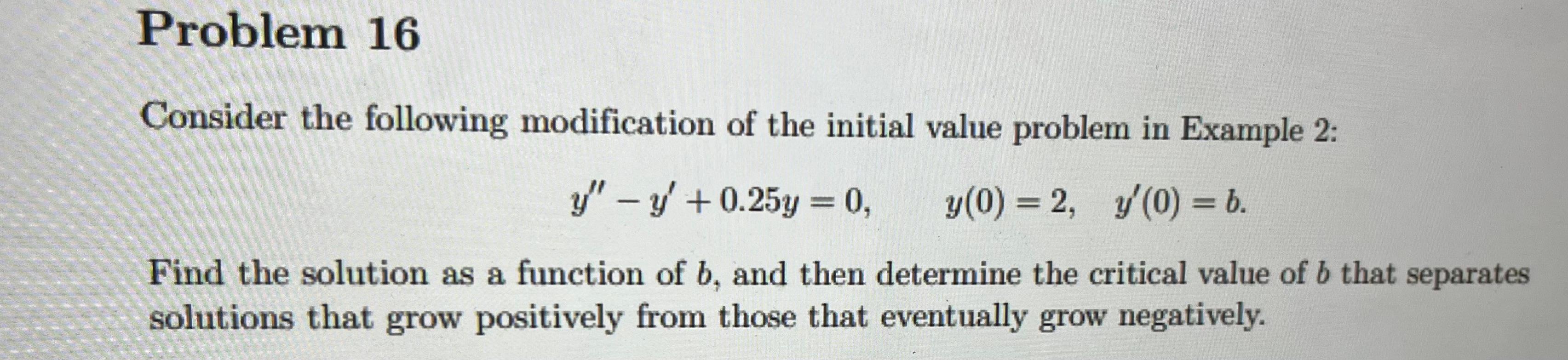 Solved Consider the following modification of the initial | Chegg.com