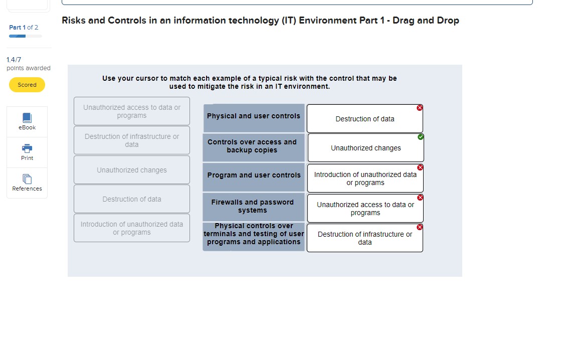 Solved Required information Ch08 Risks and Controls in an | Chegg.com