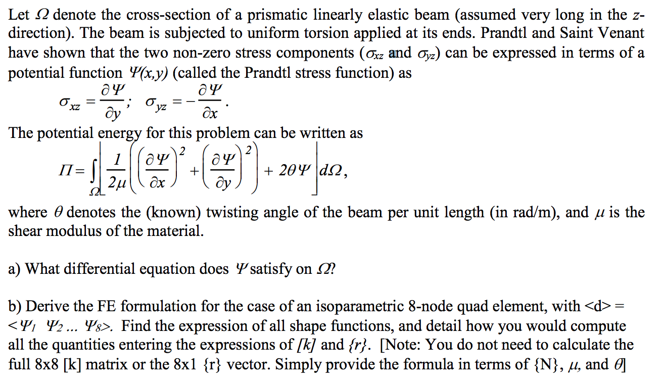 Let 2 denote the cross-section of a prismatic | Chegg.com