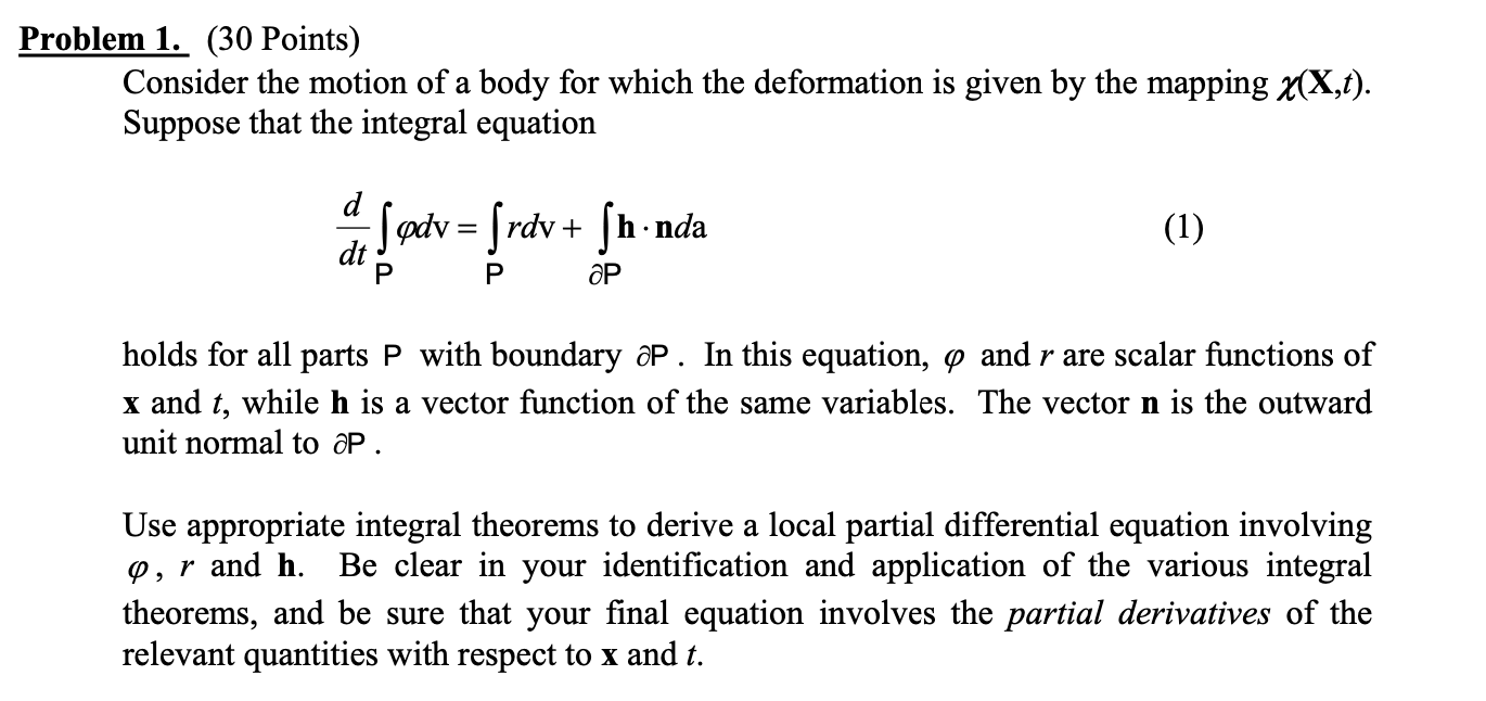Solved blem 1. (30 Points) Consider the motion of a body for | Chegg.com
