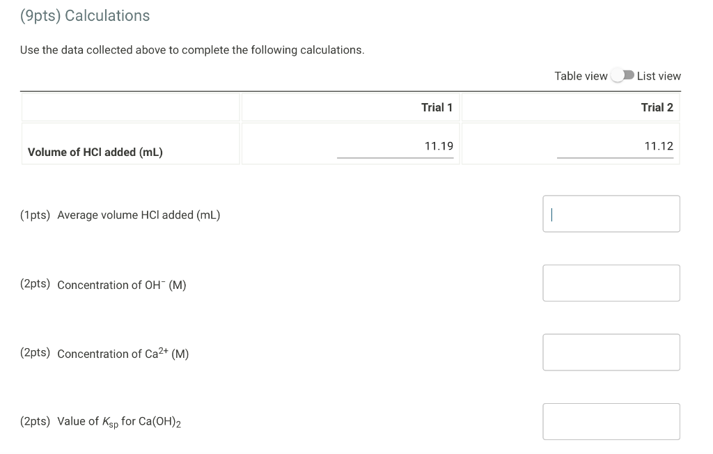Solved Data And Report Submission 09 - Determination | Chegg.com