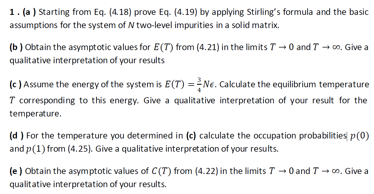 Solved 1. (a ) Starting from Eq. (4.18) prove Eq. (4.19) by | Chegg.com