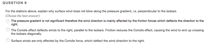Solved QUESTION 9 For the stations above, explain why | Chegg.com