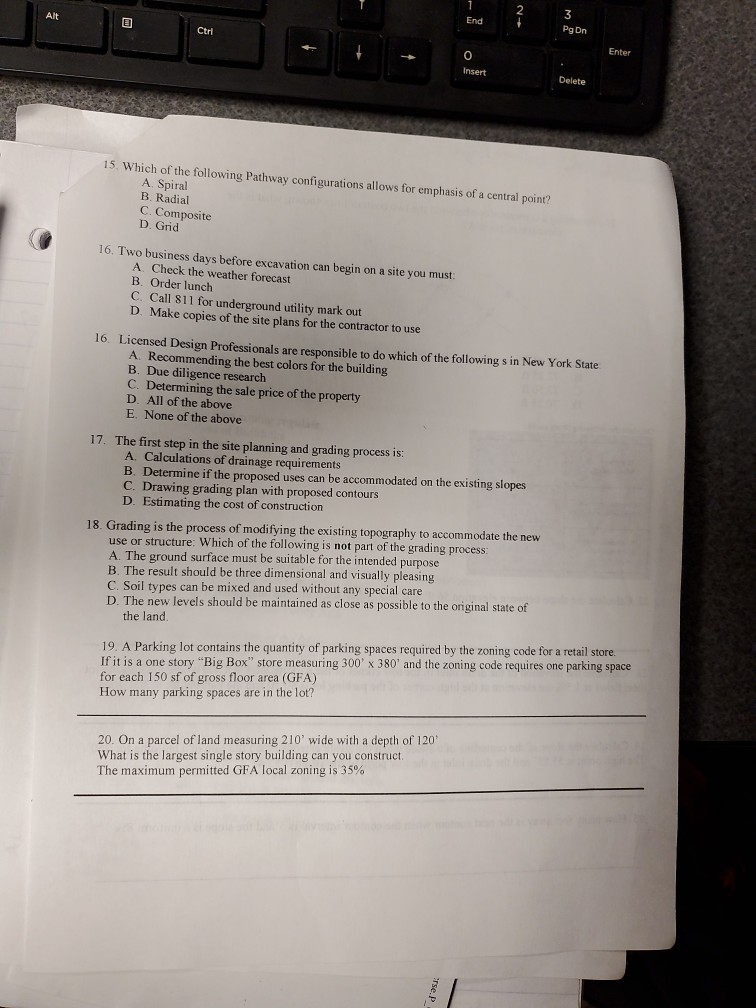 Solved End Ctrl Pg Dn Enter Insert Delete 15. Which of the | Chegg.com