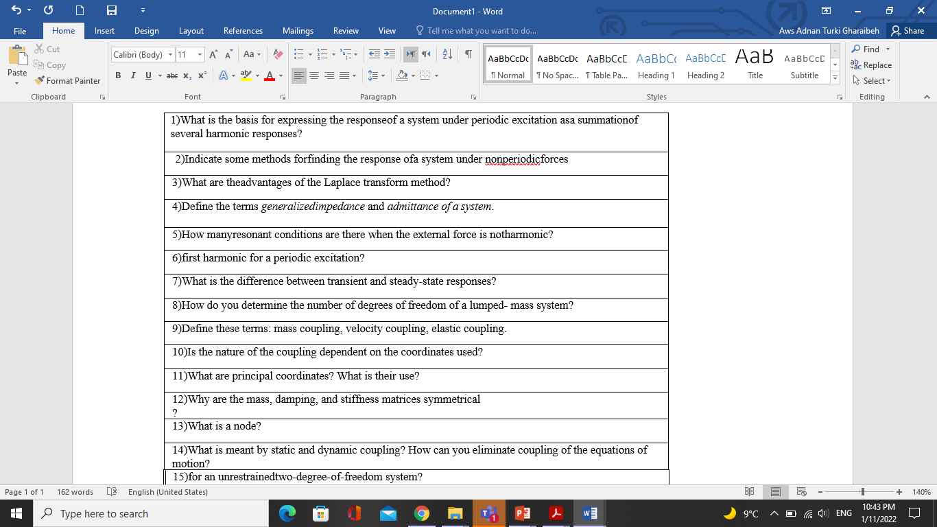 Solved U Document1 - Word X File Home Insert Design Layout | Chegg.com