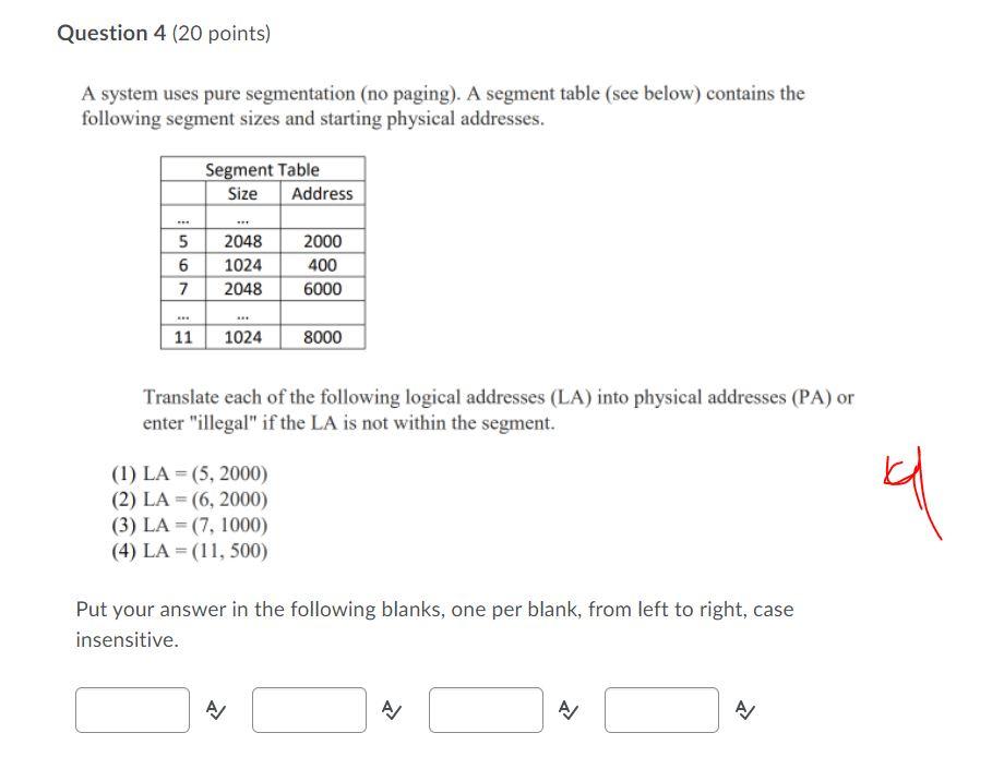 Solved Question 4 (20 points) A system uses pure | Chegg.com