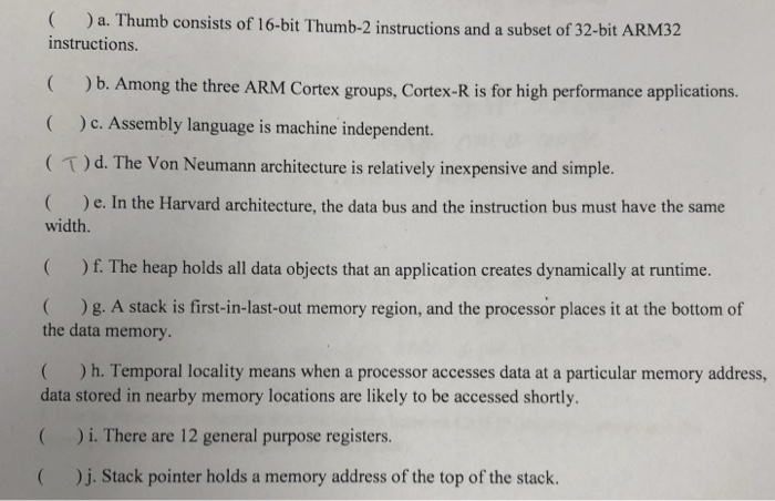 Solved a. Thumb consists of 16-bit Thumb-2 instructions and | Chegg.com