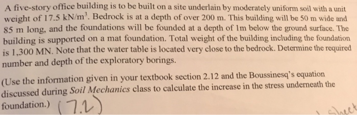 Solved A five-story office building is to be built on a site | Chegg.com