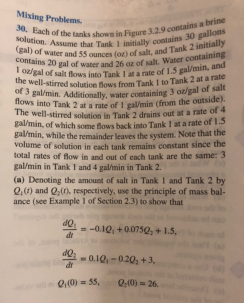 Solved Mixing Problems. 30. Each of the tanks shown in | Chegg.com