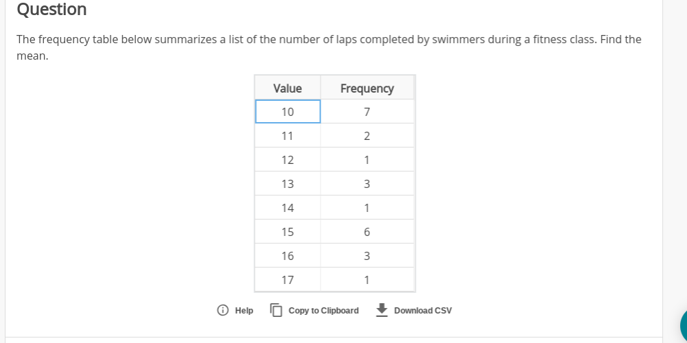 Solved Question The frequency table below summarizes a list | Chegg.com