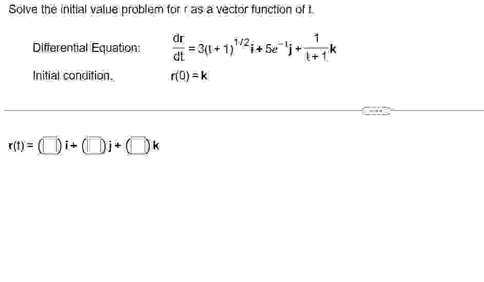 Solved Solve the initial value problem for r as a vector | Chegg.com
