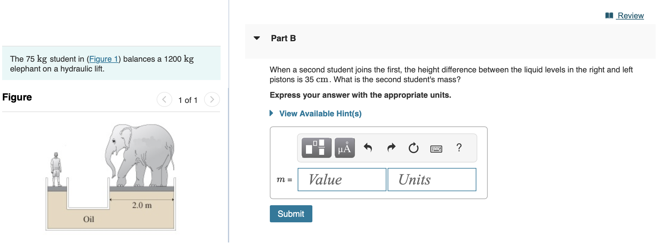 Solved The 75 kg student in (Figure 1) balances a 1200 kg | Chegg.com