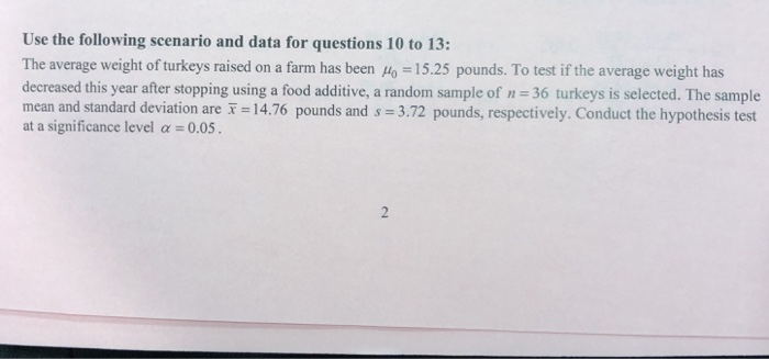 Solved Use the following scenario and data for questions 10 | Chegg.com