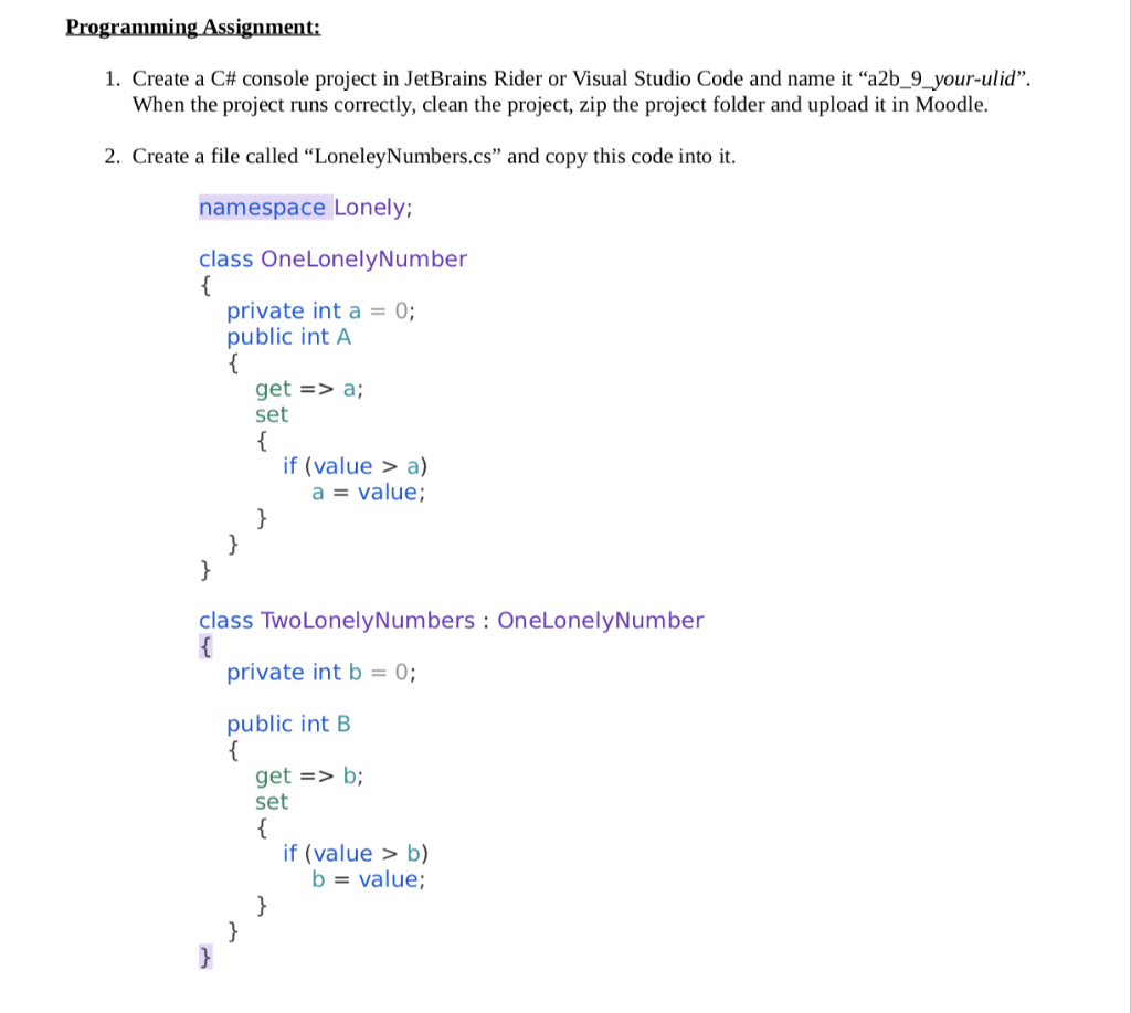 Solved Programming Assignment: 1. Create a C# console | Chegg.com