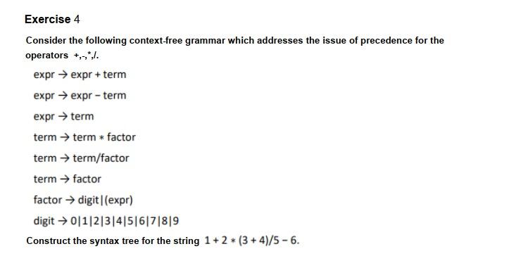 Solved Draw syntax tree... please solve the above question | Chegg.com