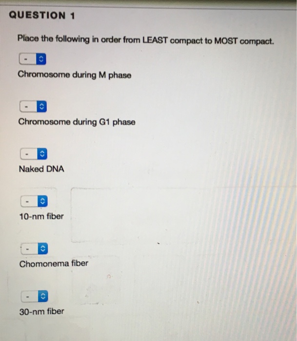 Solved QUESTION 1 Place the following in order from LEAST | Chegg.com