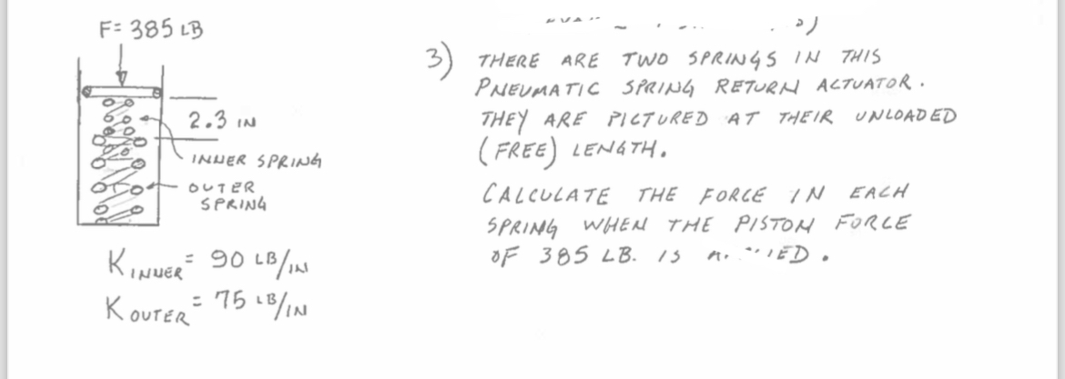 Solved THERE ARE TWO SPRINGS IN THISPNEUMATIC SPRING RETURN | Chegg.com