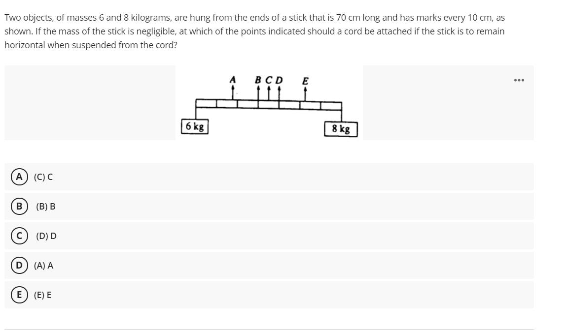 Solved Two objects, of masses 6 and 8 kilograms, are hung | Chegg.com