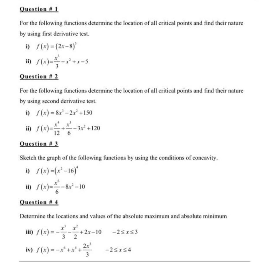 Solved For the following functions determine the location of | Chegg.com