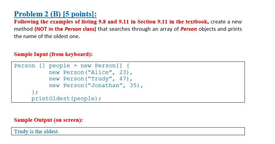 Solved 2A) Create a Person class . Following the examples | Chegg.com