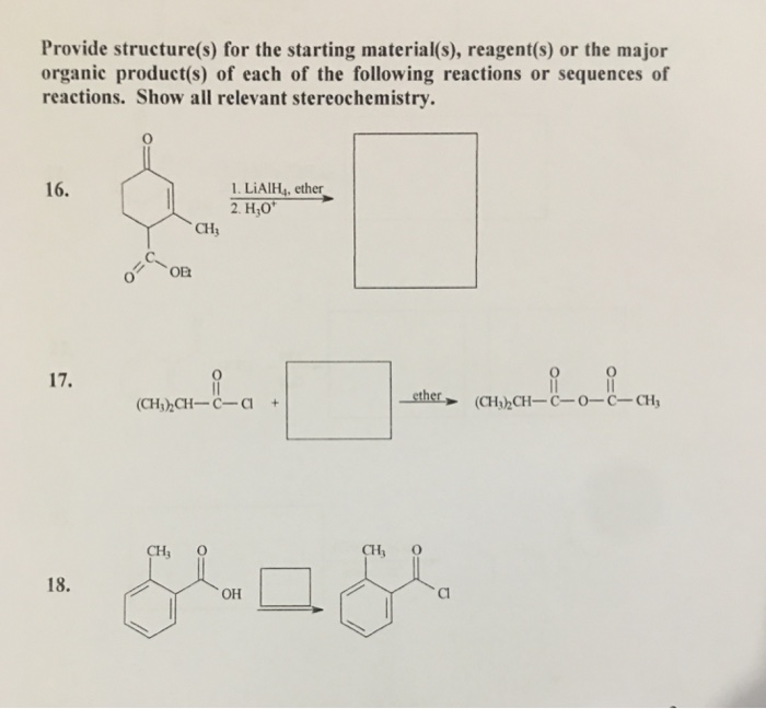 Solved Provide structure(s) for the starting material(s), | Chegg.com