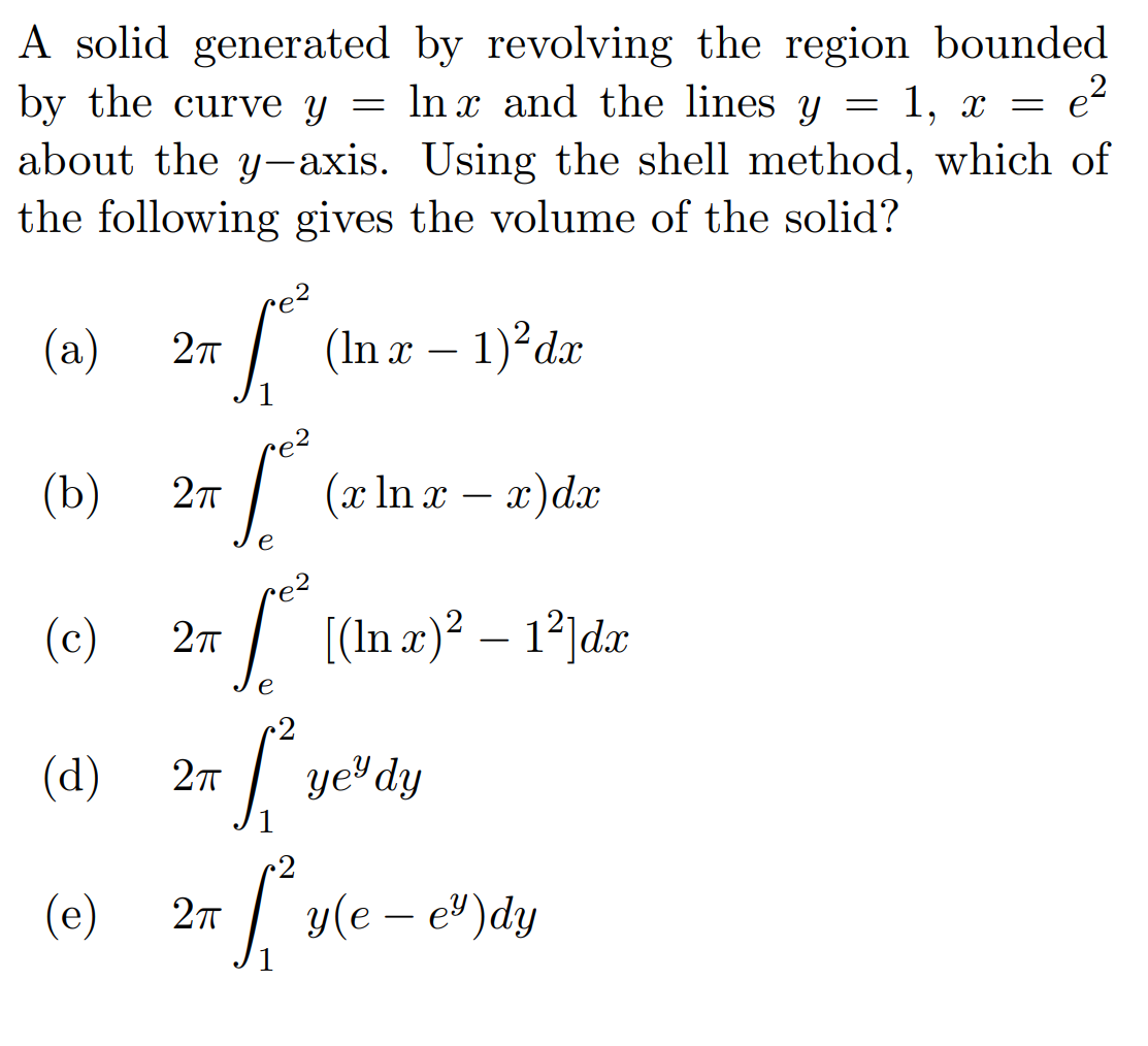 Solved A solid generated by revolving the region boundedby | Chegg.com