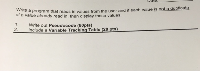 Write a program that reads in values from the user | Chegg.com