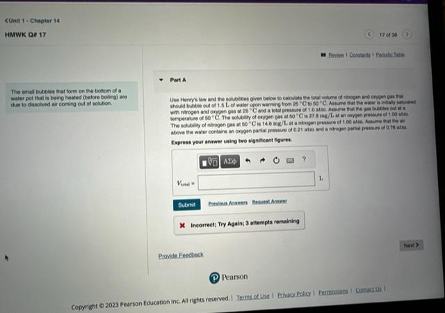 Solved The trual bubbles that form on the borom of a water | Chegg.com