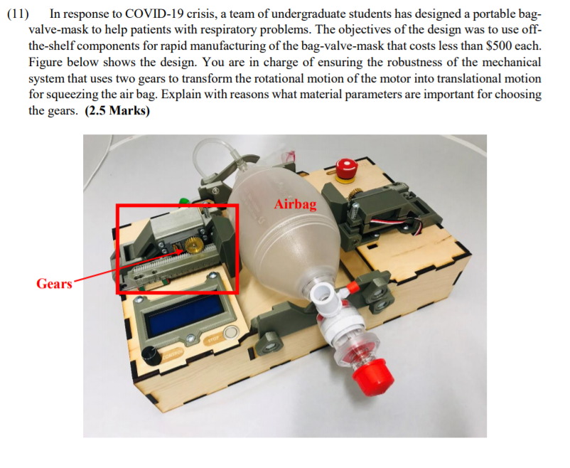 Solved (11) In response to COVID-19 crisis, a team of | Chegg.com