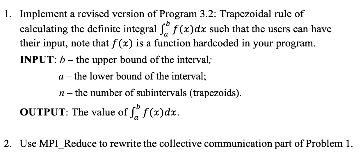 Solved 1. Implement a revised version of Program 3.2: | Chegg.com