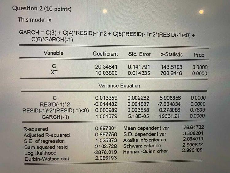 Solved Question 1 (10 points) Engle-Granger Test Equation: | Chegg.com