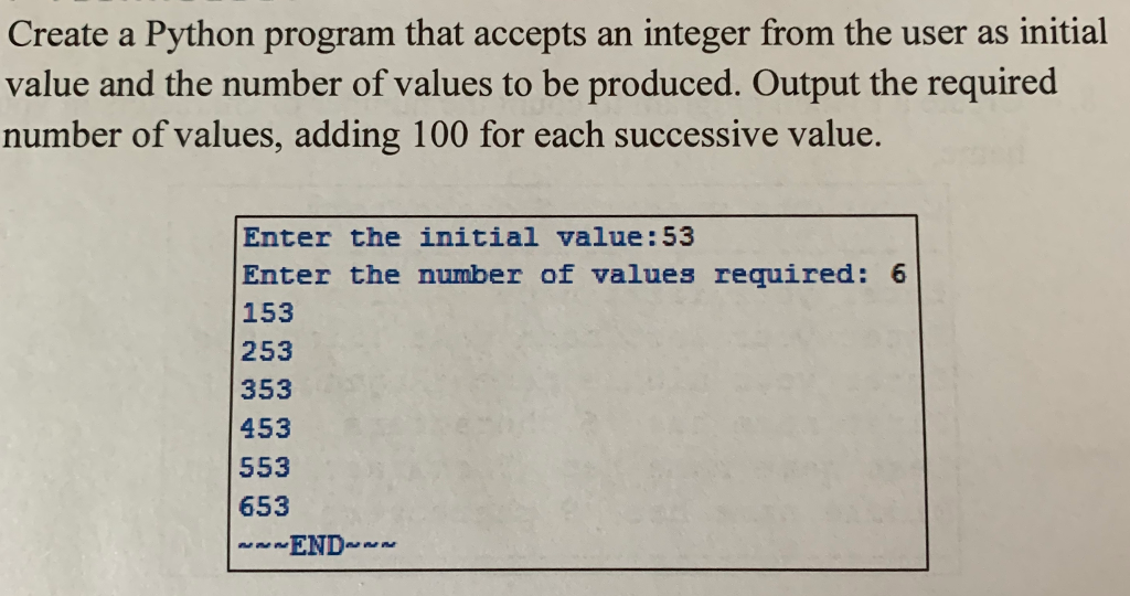 Solved Create a Python program that accepts an integer from | Chegg.com