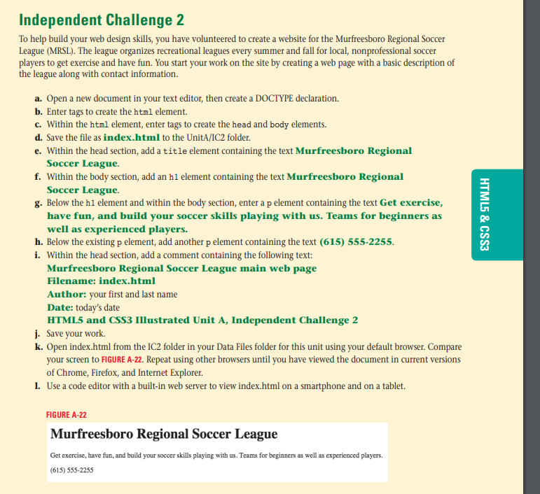 Solved Independent Challenge 2 To help build your web design | Chegg.com