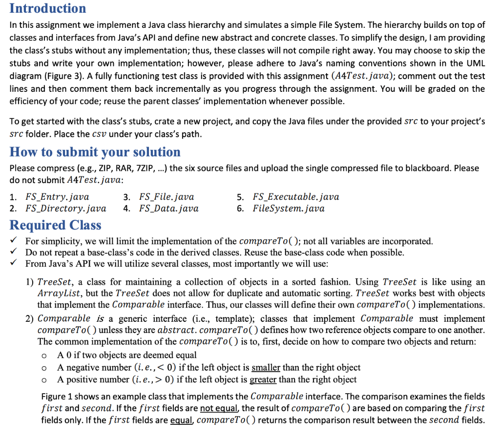 Solved Introduction In this assignment we implement a Java | Chegg.com